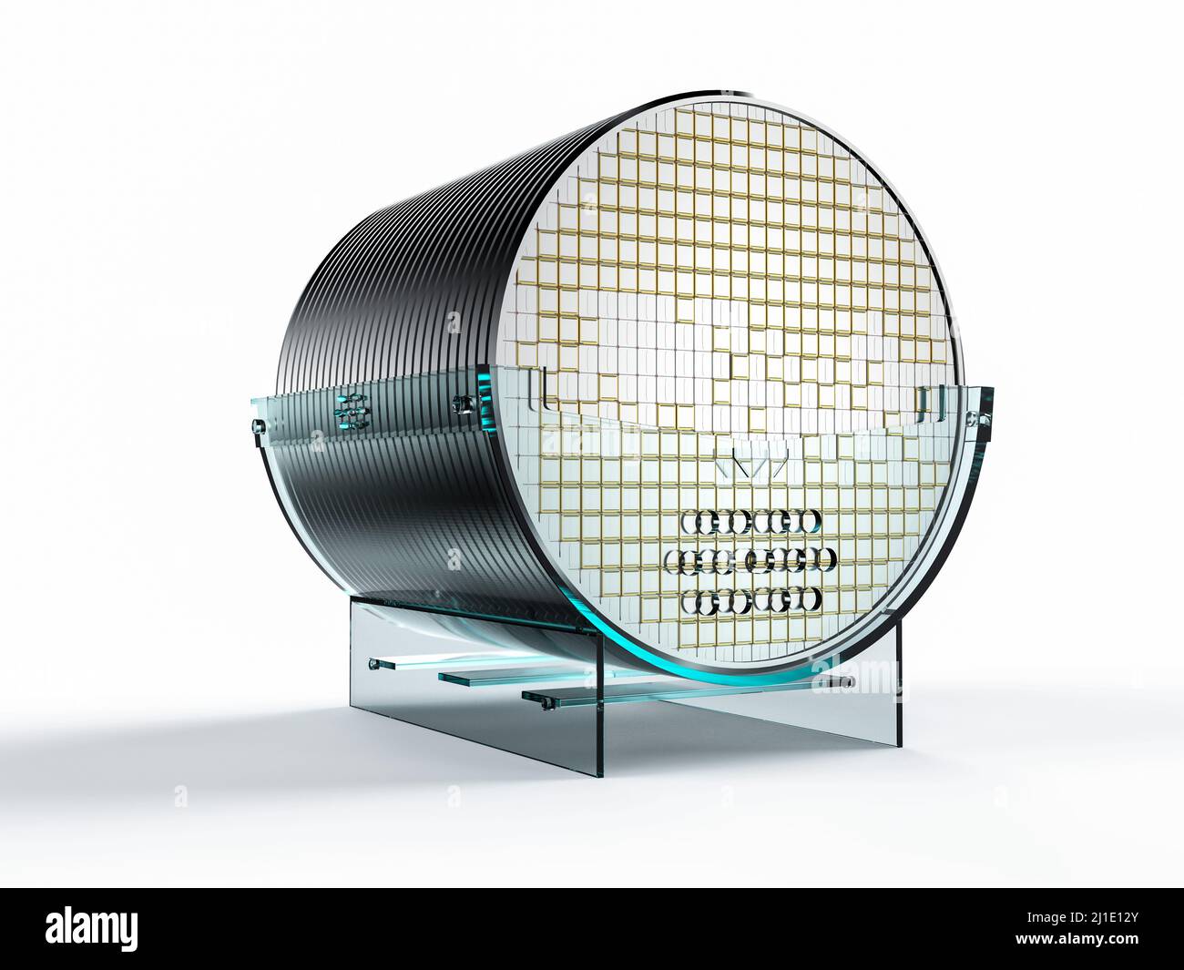 3d rendering silicon wafer plates for semiconductor manufacturing Stock ...