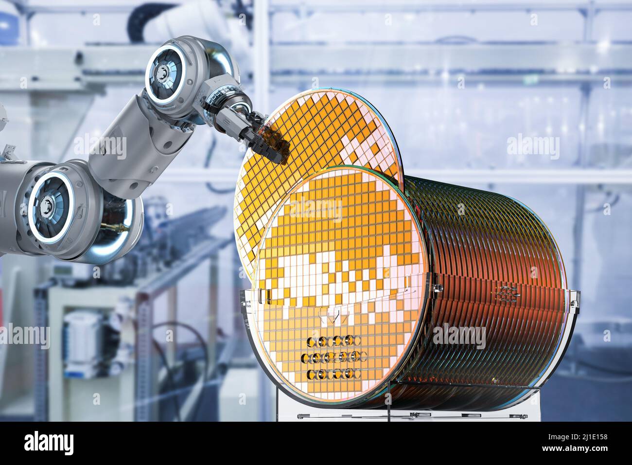 Semiconductor manufacturing with 3d rendering robotic arms with silicon ...