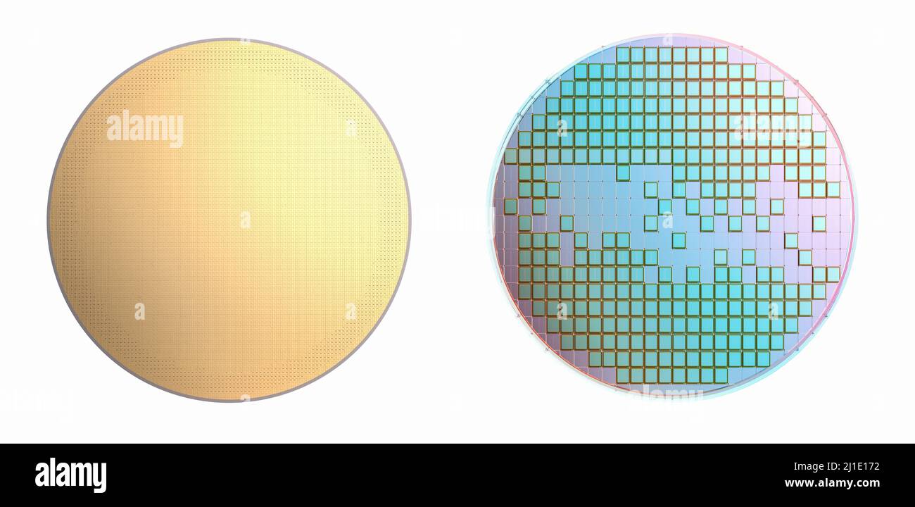 Silicon wafer surface Cut Out Stock Images & Pictures - Alamy