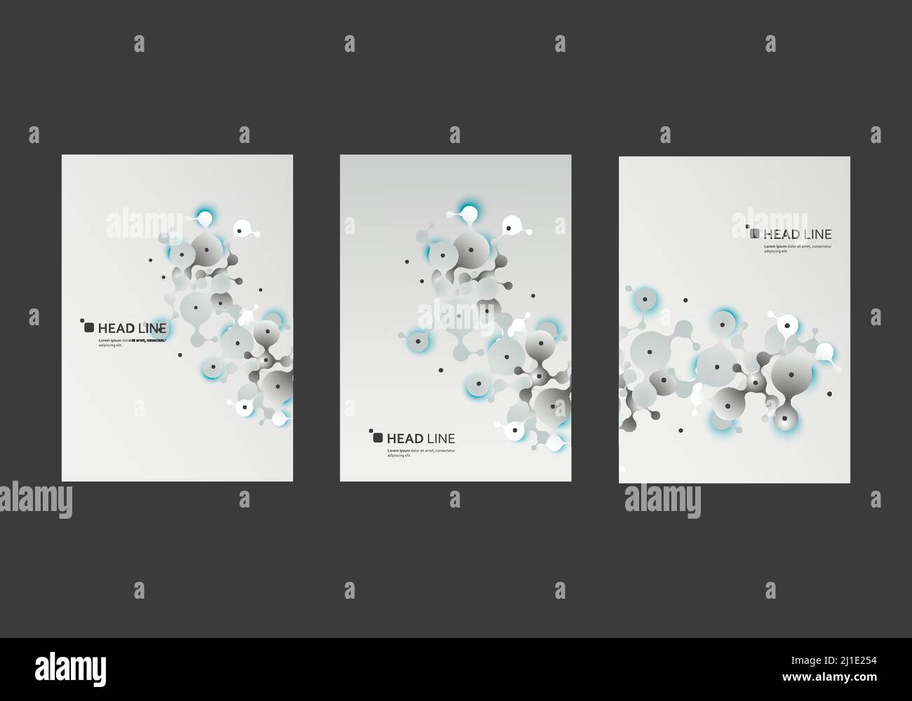 Beauty biotechnology symbol. Vector cover brochure. Molecular medical ...