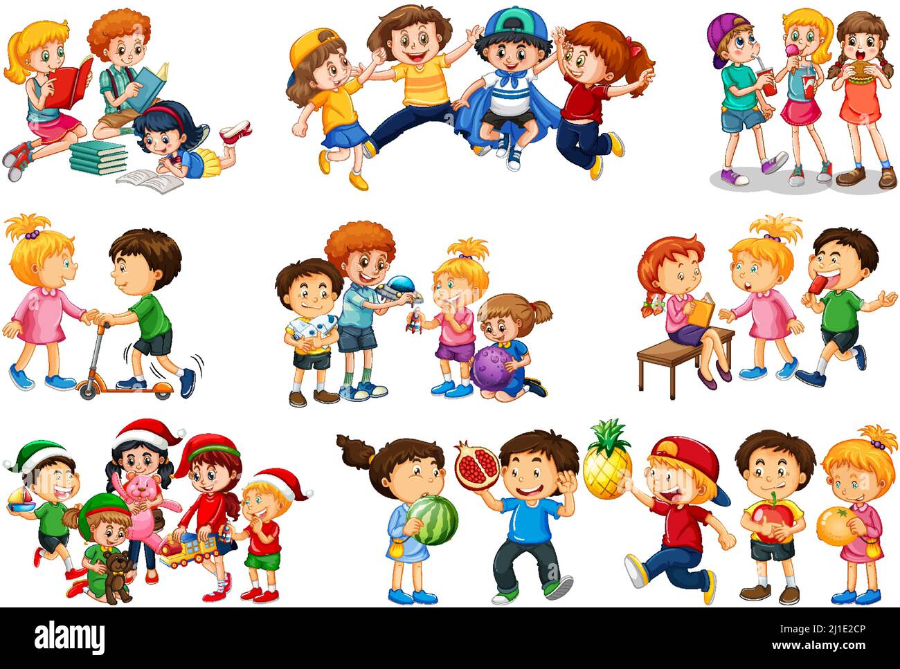 School pals Stock Vector Images - Alamy