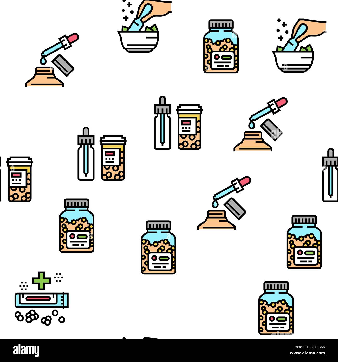 Homeopathy Medicine Collection Icons Set Vector Stock Vector Image ...