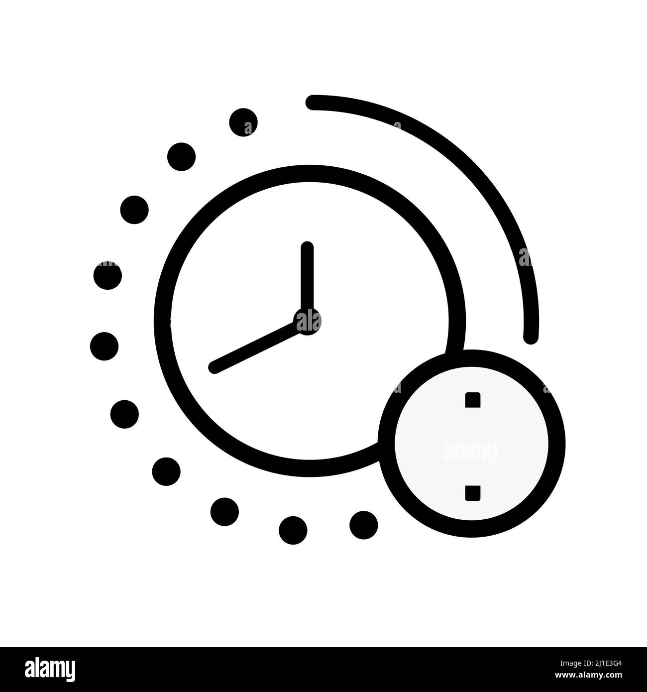 Clock dollar coin line Cut Out Stock Images & Pictures - Alamy