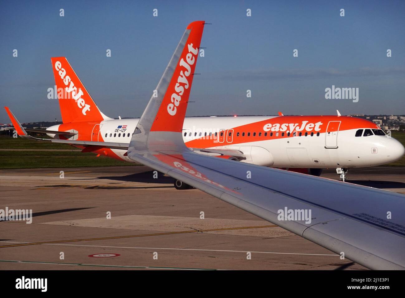 04.10.2021, France, , Paris - Aircraft of easyjet at Orly airport ...