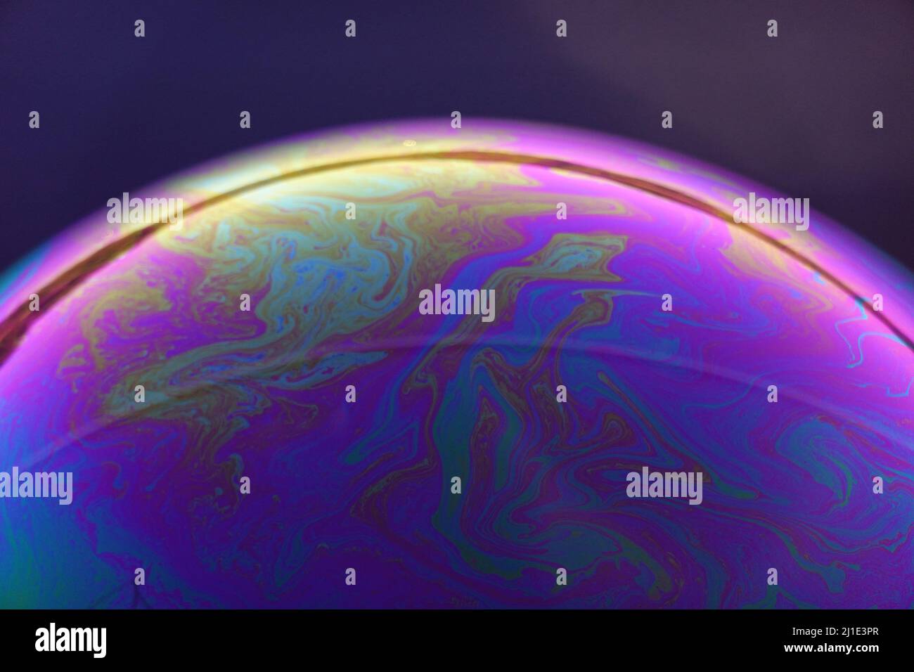 09.10.2021, Germany, Brandenburg, Dranse - detail view of a soap bubble ...
