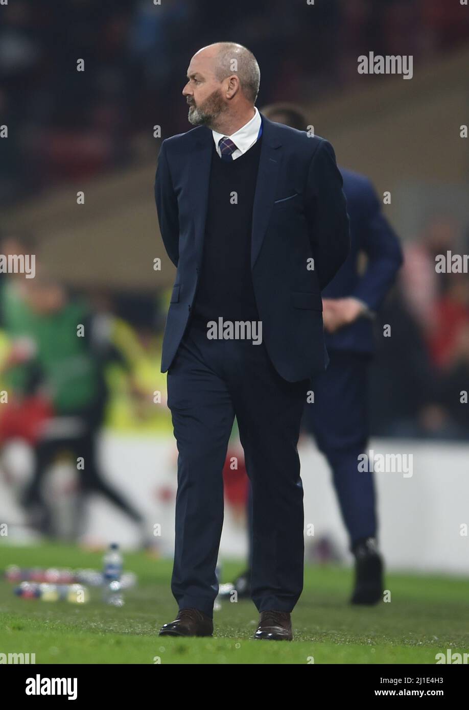 Glasgow, UK. 24th Mar, 2022. Scotland Manager Steve Clarke during the ...