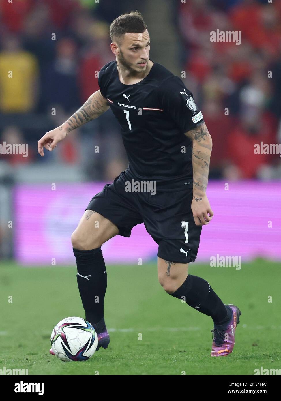 Cardiff, Wales, 24th March 2022. Marko Arnautovic of Austria during the ...