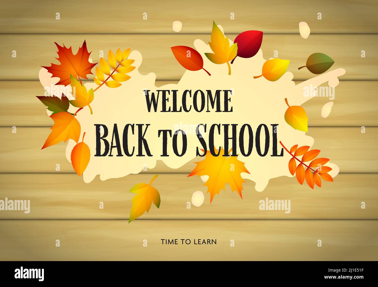 Welcome back to school, time to learn lettering, leaves. Offer or sale ...