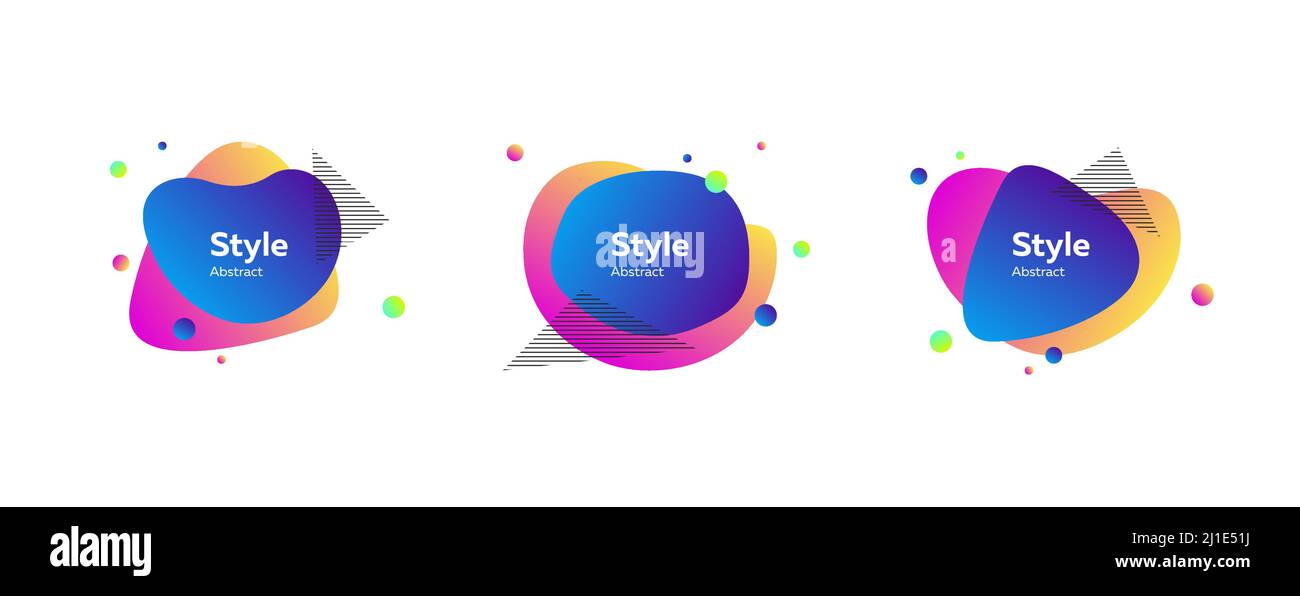 Abstract fluid modern graphic elements. Dynamical colored forms and ...