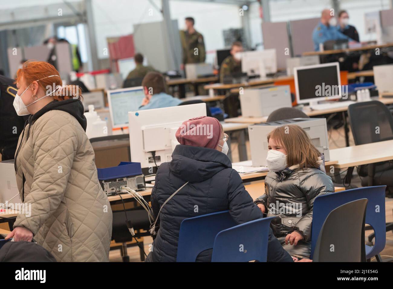 20.03.2022, Germany, Berlin, Berlin - Ukraine arrival center on Tegel ...