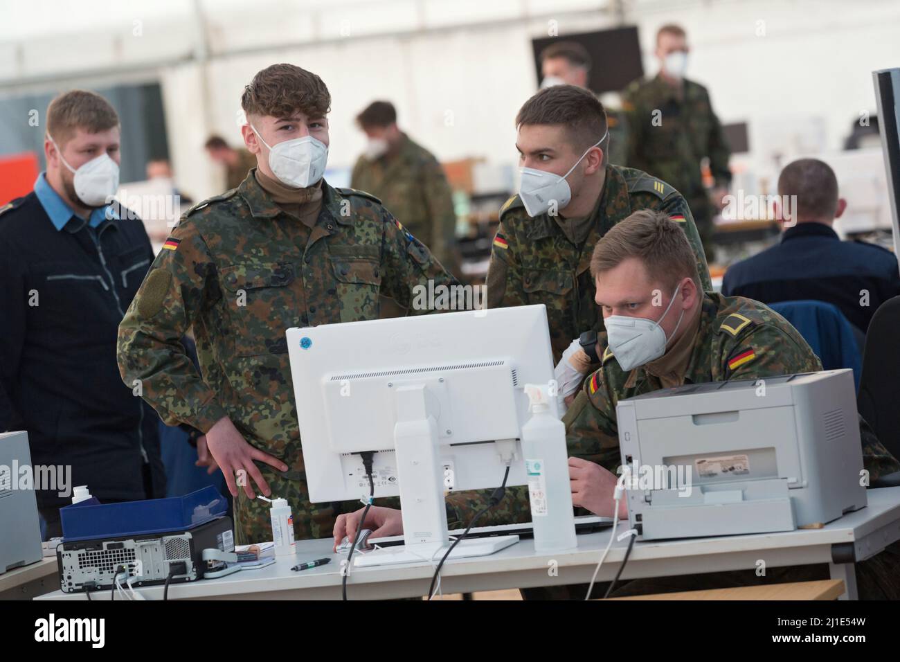 20.03.2022, Germany, Berlin, Berlin - Ukraine arrival center at Tegel ...