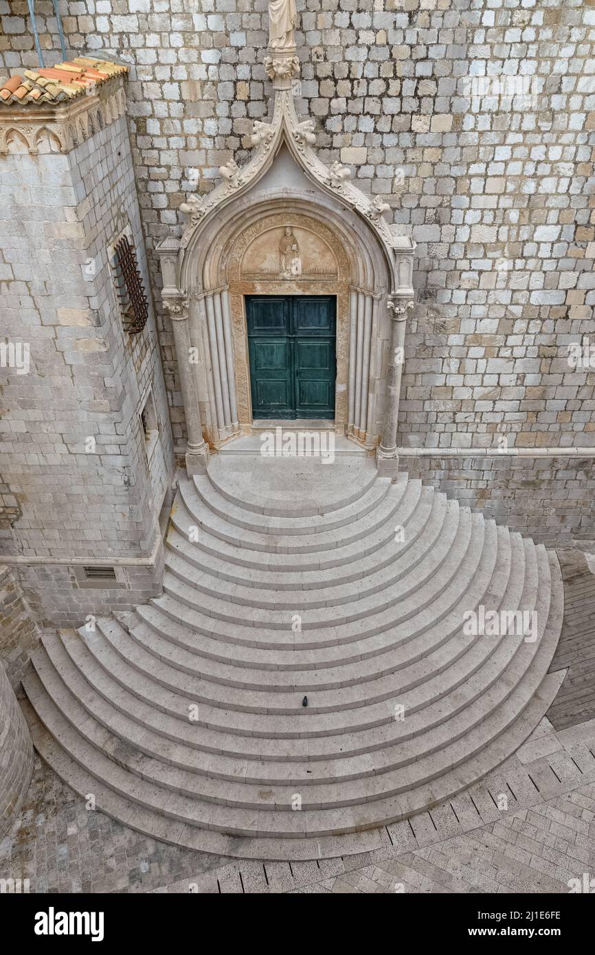 View from above the circular staircase of the Dominican monastery in ...