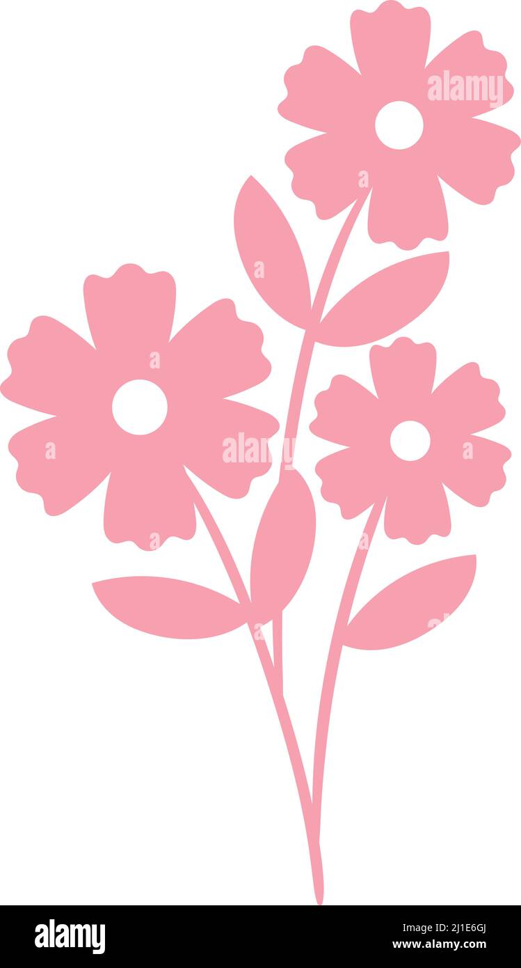 pink spring flowers silhouette Stock Vector Image & Art - Alamy