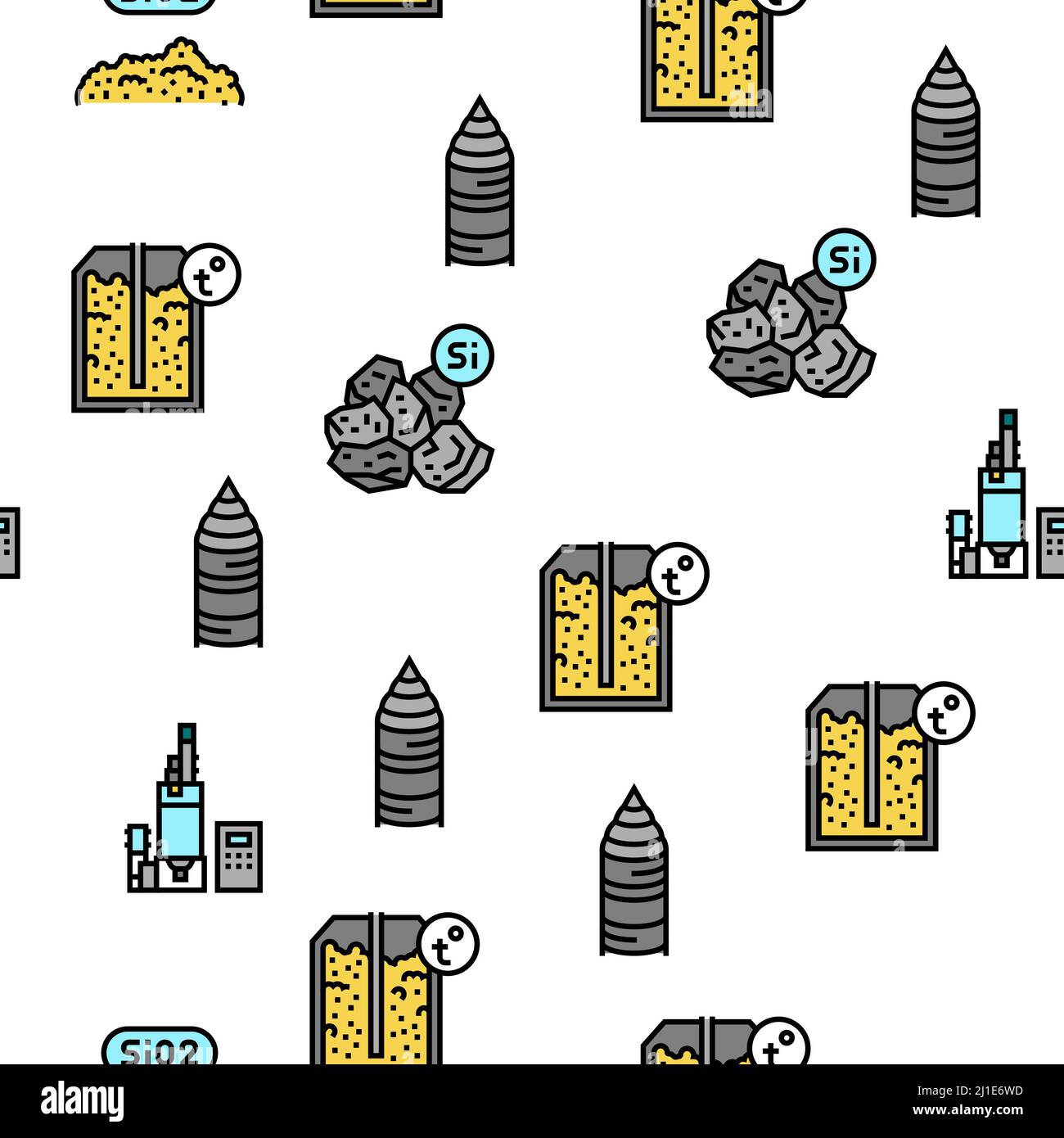 Semiconductor Manufacturing Plant Vector Seamless Pattern Stock Vector ...