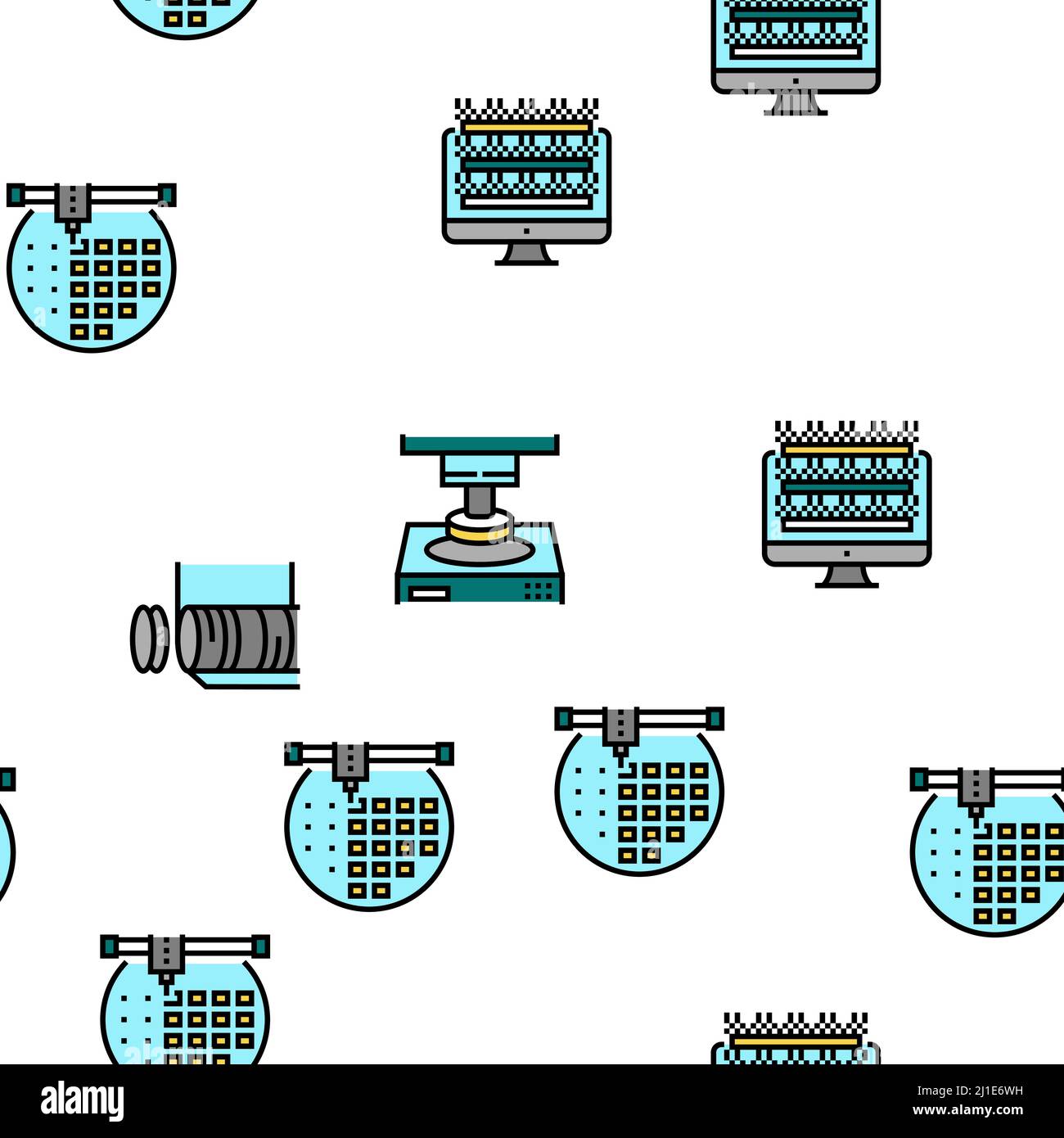 Semiconductor Manufacturing Plant Vector Seamless Pattern Stock Vector ...