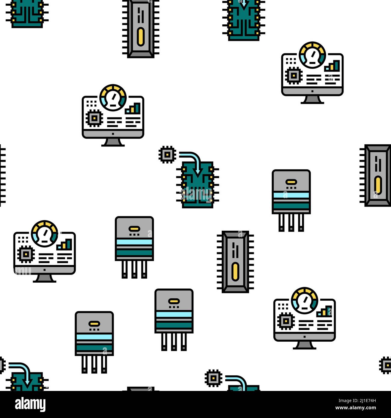 Semiconductor Manufacturing Plant Vector Seamless Pattern Stock Vector ...