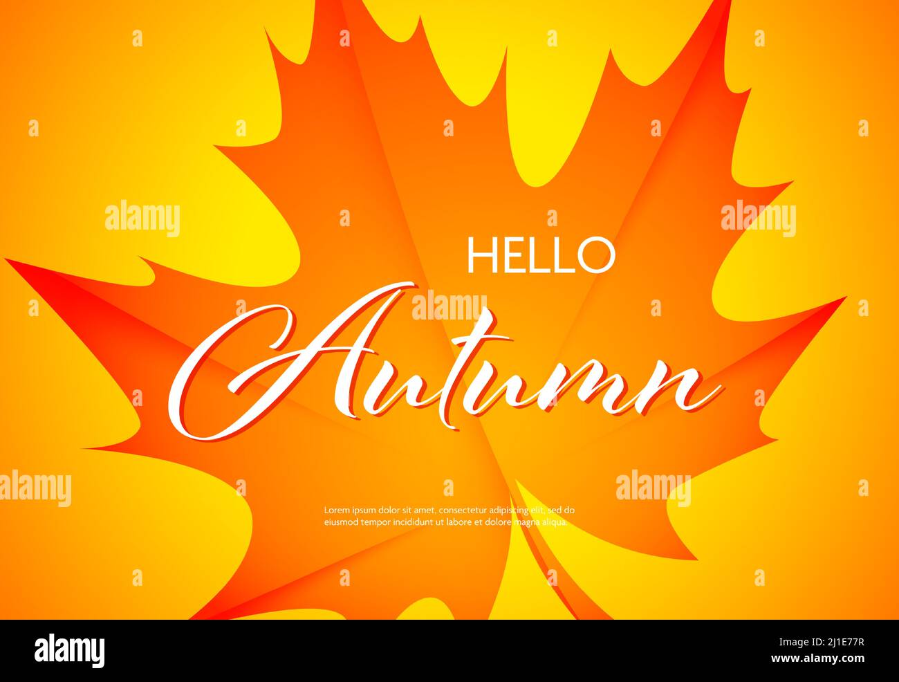 Hello autumn bright poster design with text sample. Calligraphic text ...