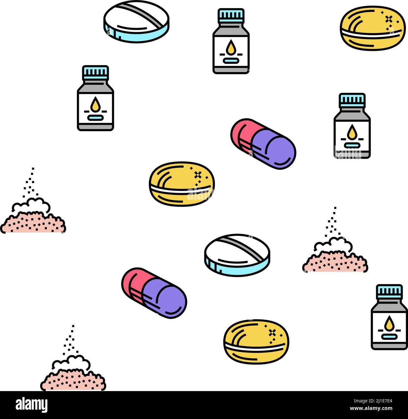 Pharmaceutical Production Factory Icons Set Vector Stock Vector Image ...