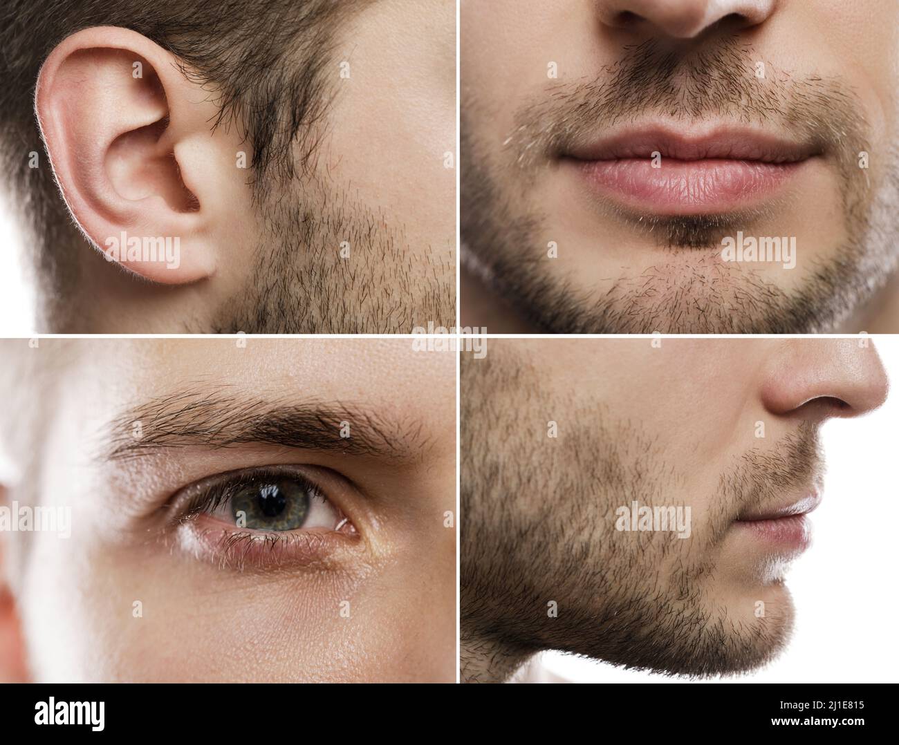 Collage of male facial parts Stock Photo - Alamy