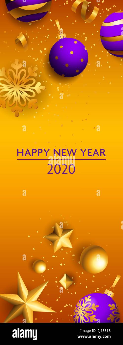 Happy New Year two thousand twenty lettering, snowflakes. New Year Day ...