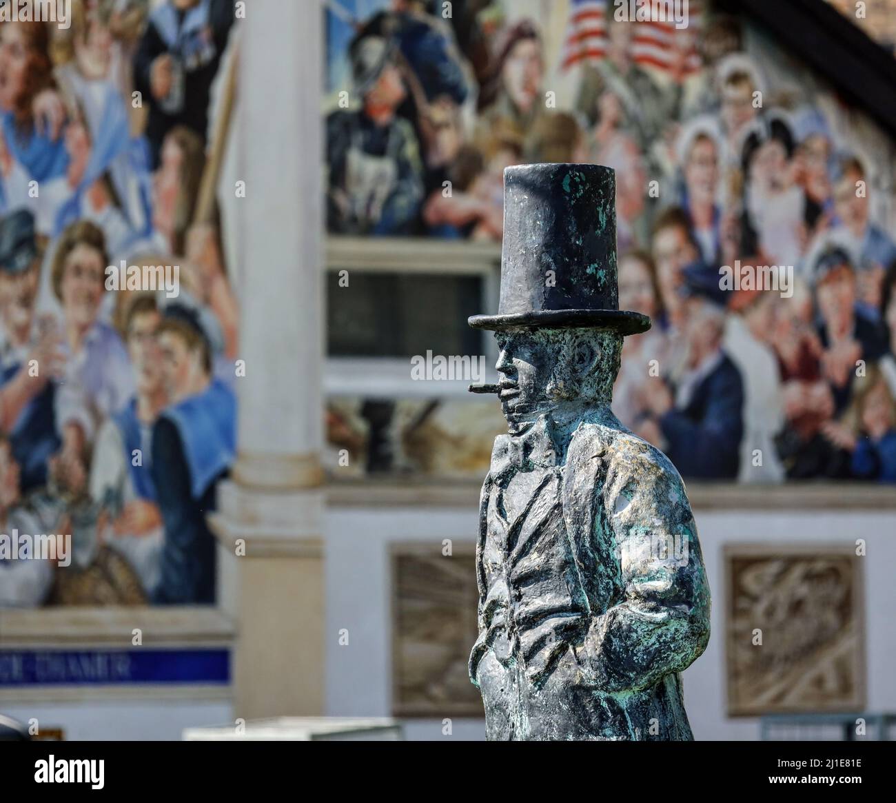 A statue of Isambard Kingdom Brunel on the waterfront at Saltash. In ...