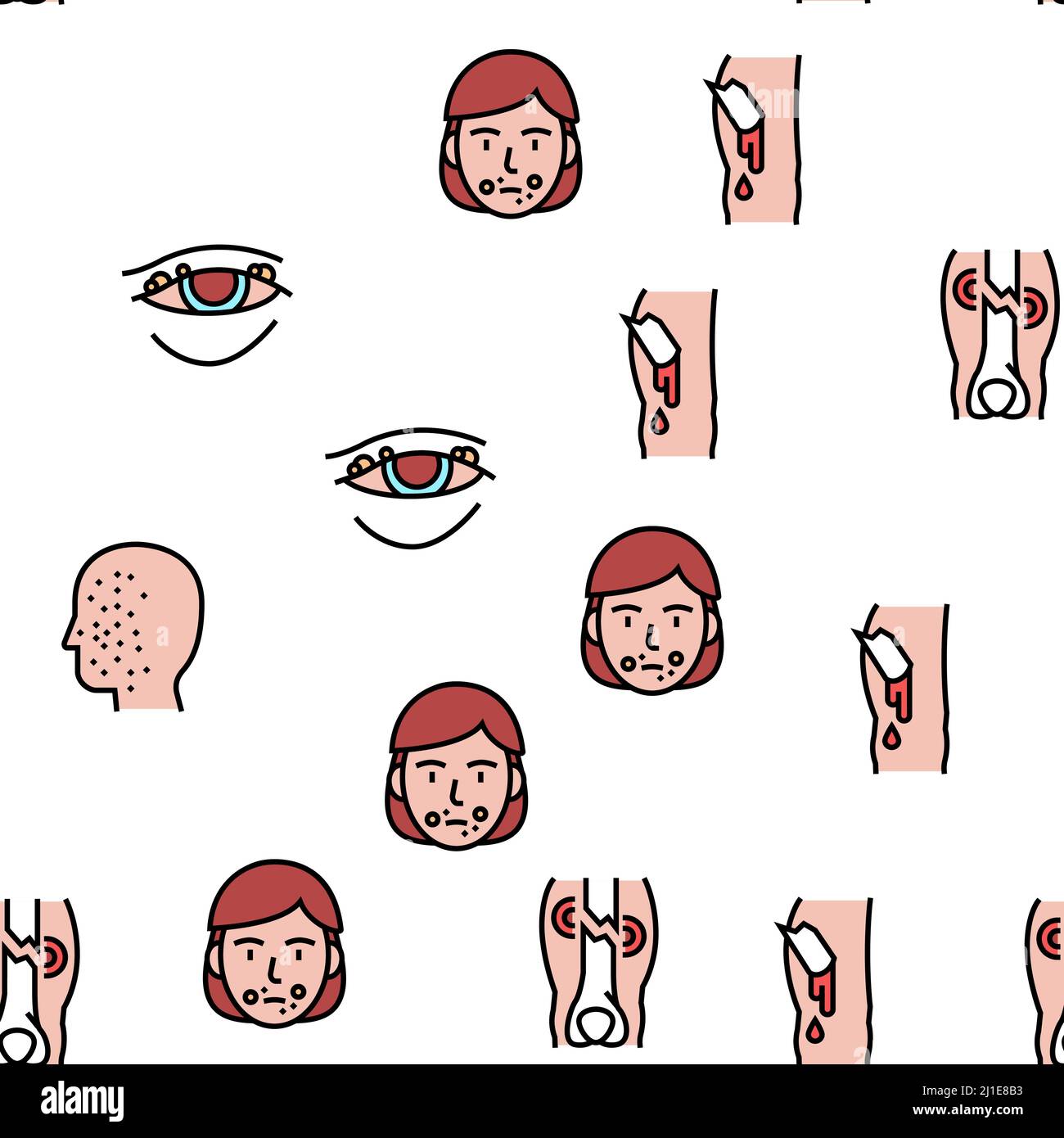 Disease Health Problem Vector Seamless Pattern Stock Vector Image & Art ...