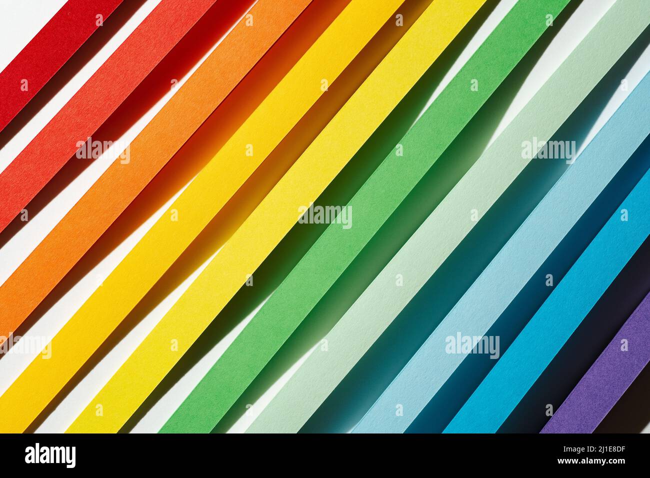 Rainbow colored paper stripes for quilling diagonal. Minimalistic pride ...