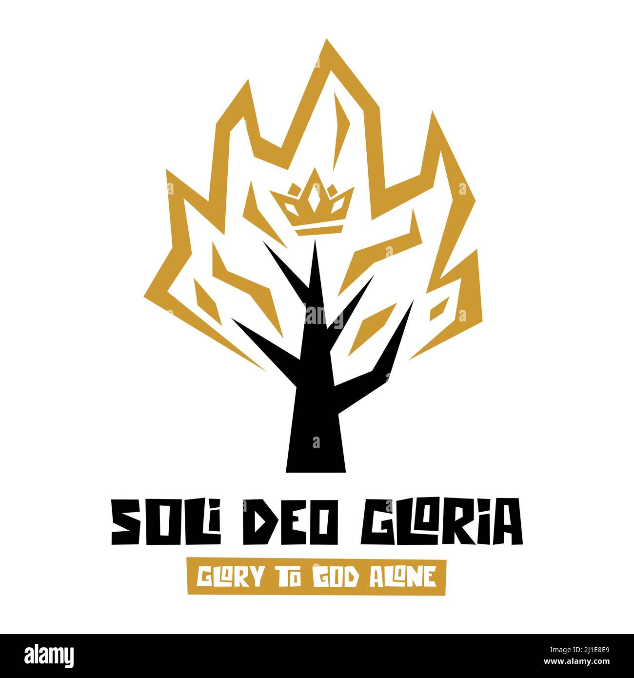 Christian illustration. Five Solas of the Reformation. Glory to God ...