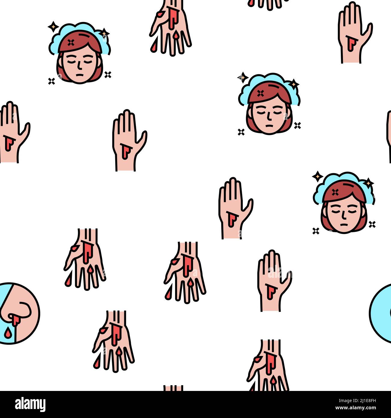 Disease Health Problem Vector Seamless Pattern Stock Vector Image & Art ...