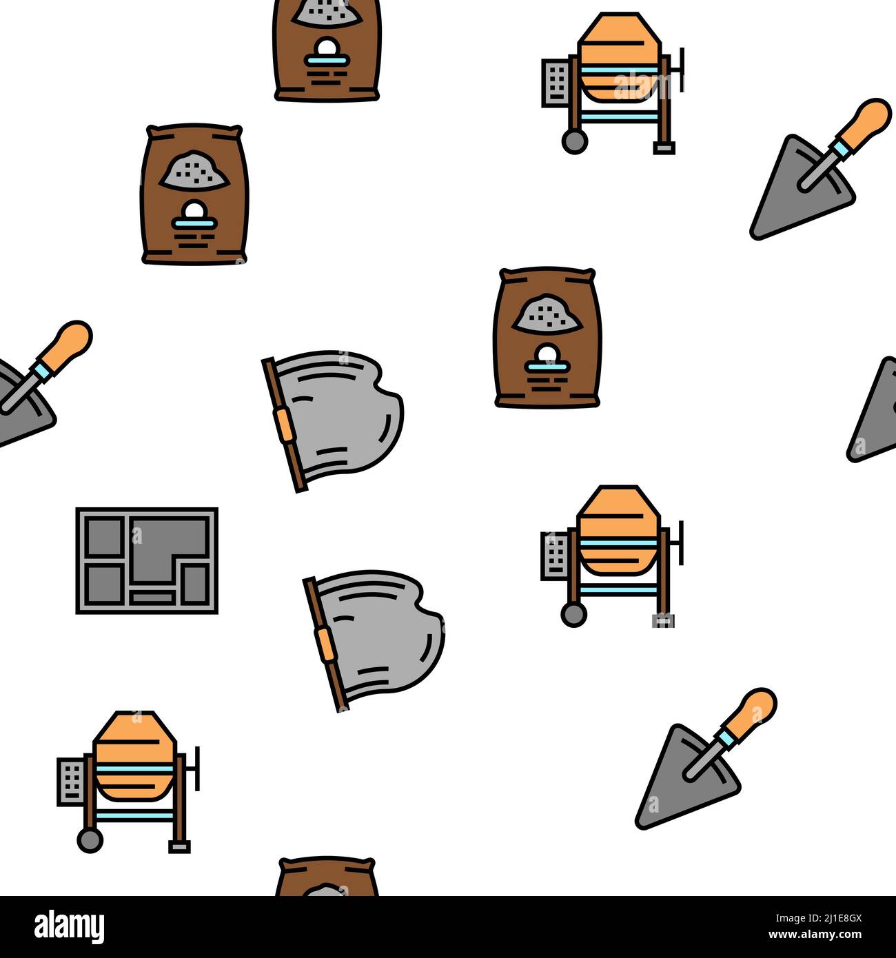 Concrete Production Vector Seamless Pattern Stock Vector Image & Art ...