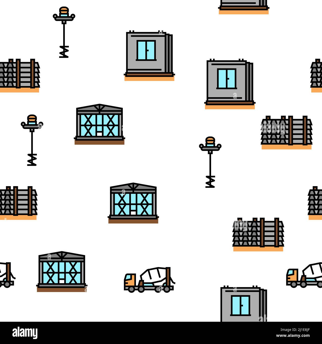 Concrete Production Vector Seamless Pattern Stock Vector Image & Art ...