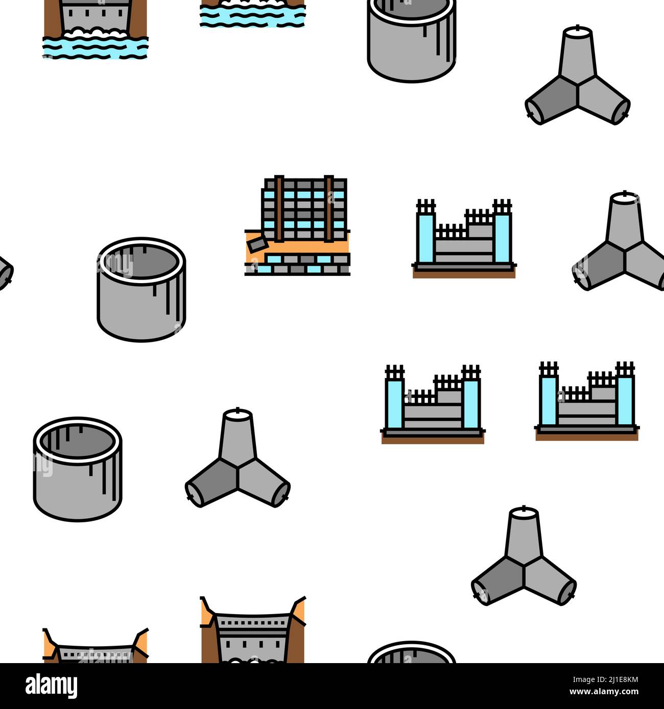 Concrete Production Vector Seamless Pattern Stock Vector Image & Art ...