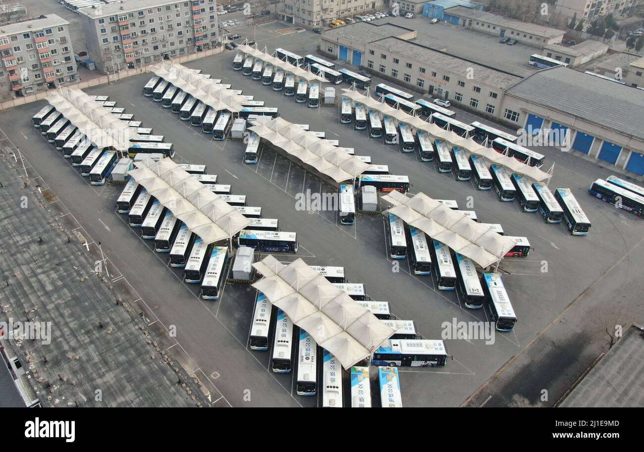 Shenyang. 24th Mar, 2022. Aerial photo taken on March 24, 2022 shows a ...