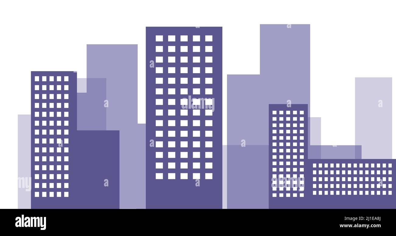 2d cartoon cityscape background with buildings. City illustration ...