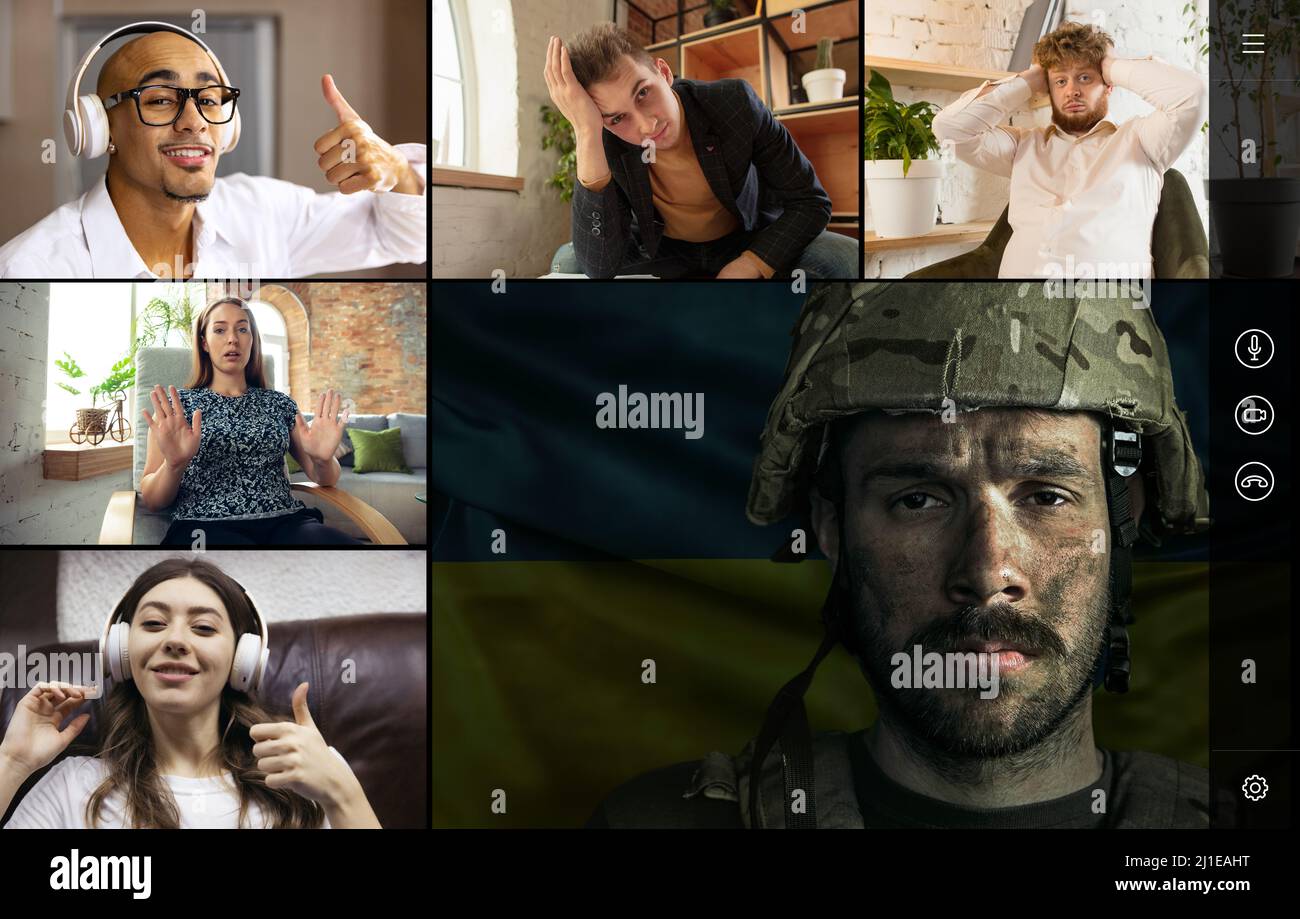 Video call collage hi-res stock photography and images - Alamy