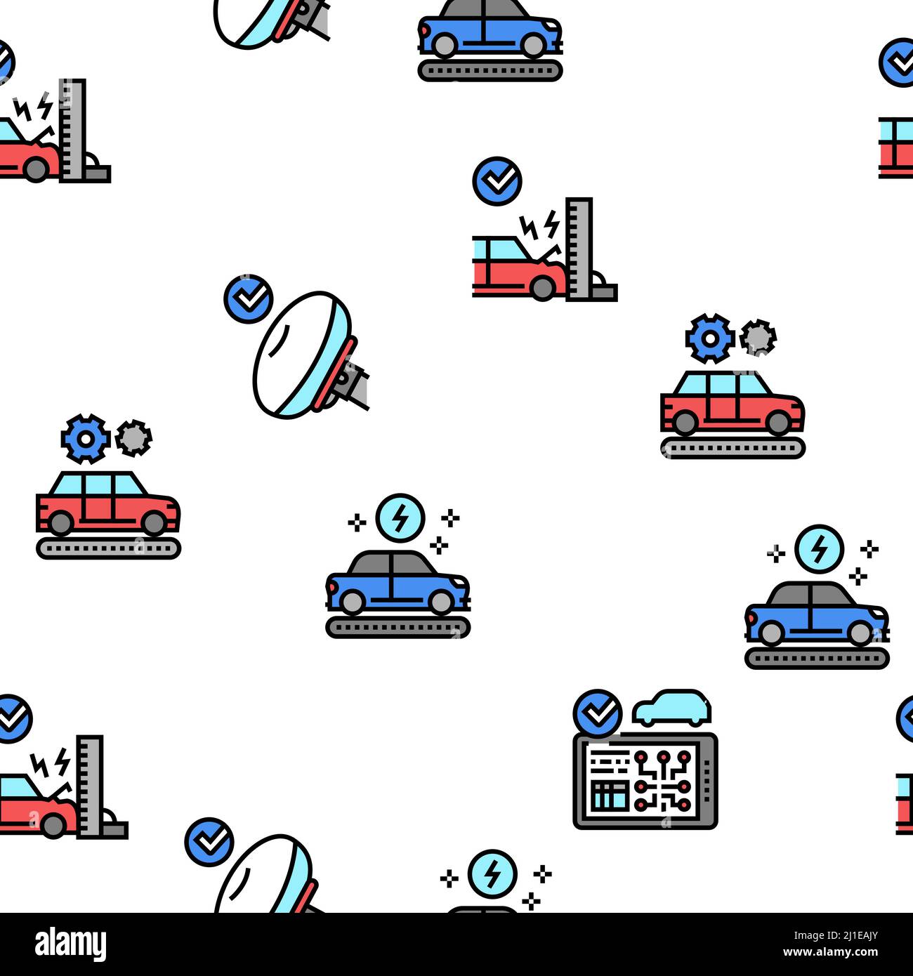 Car Factory Production Vector Seamless Pattern Stock Vector Image & Art ...