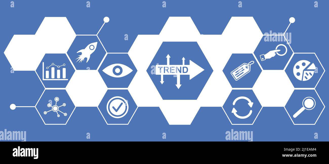 Concept of trends with connected icons Stock Photo - Alamy