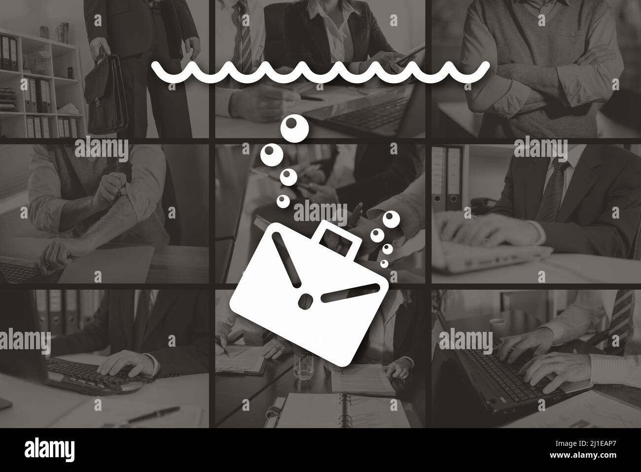 Job loss concept illustrated by pictures on background Stock Photo - Alamy