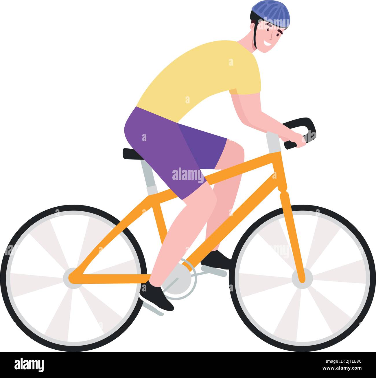 Orange cyclist Stock Vector Images - Alamy