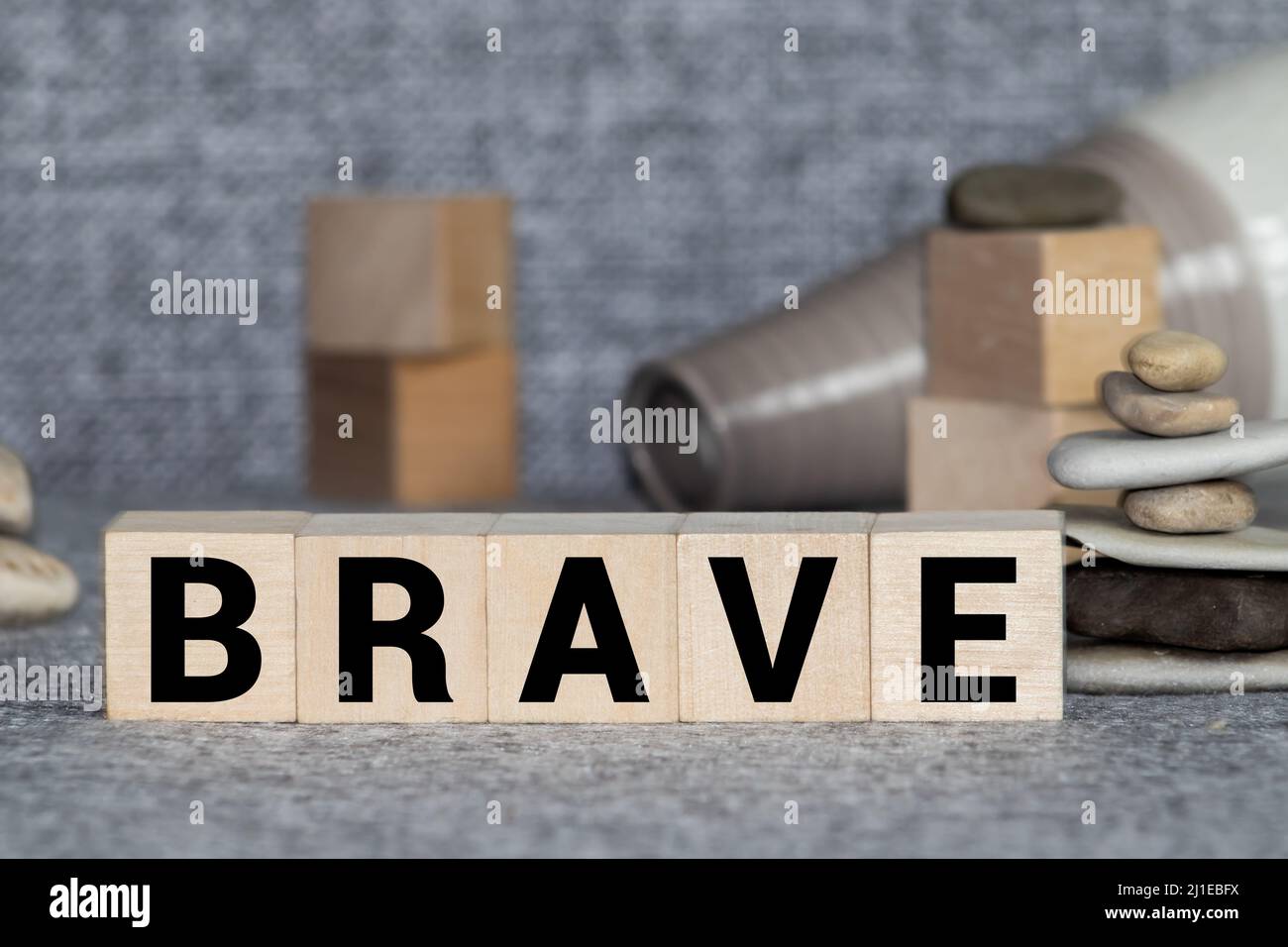BRAVE word made with building blocks on a light background Stock Photo ...