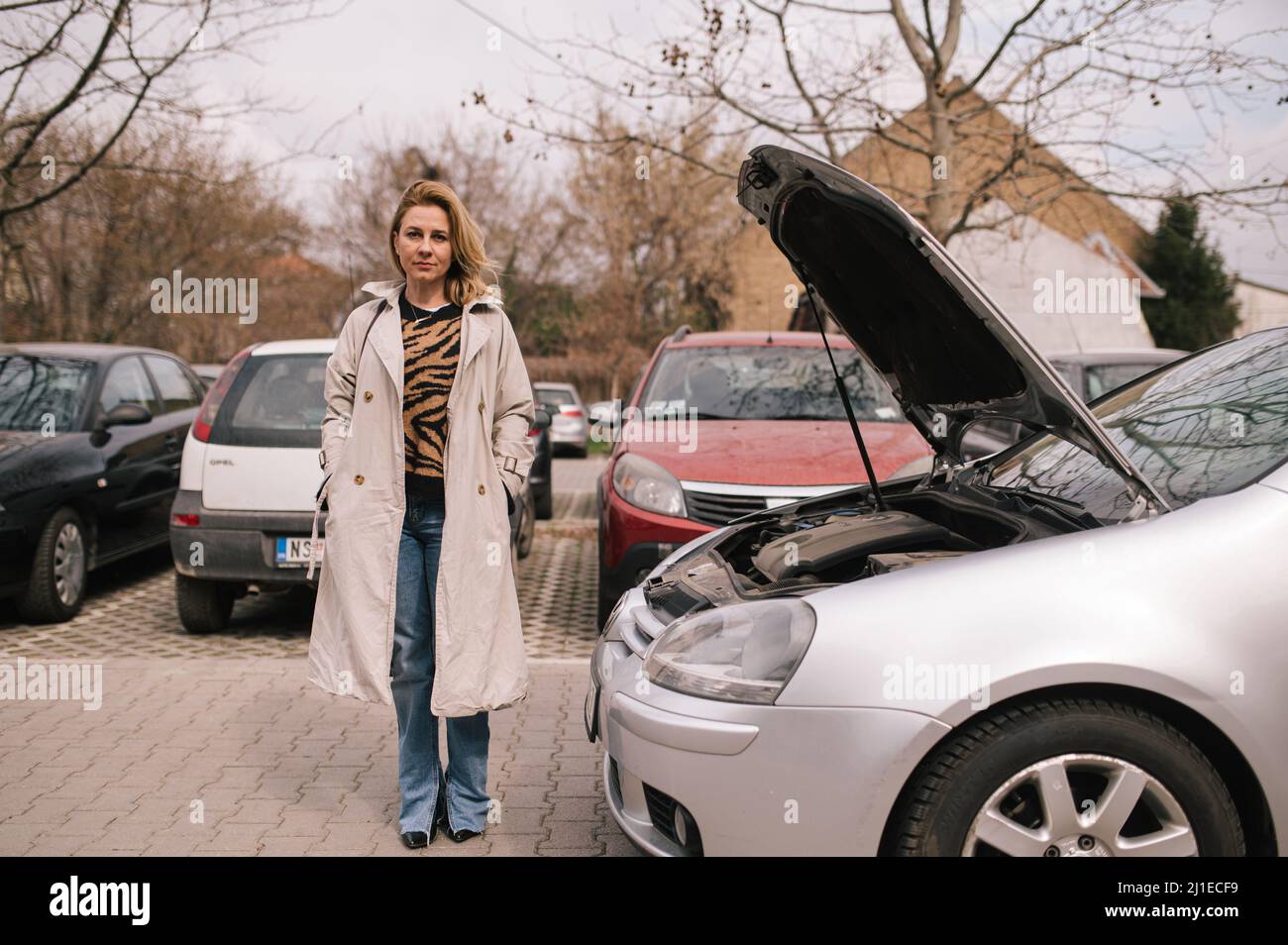 Sad red car hi-res stock photography and images - Alamy