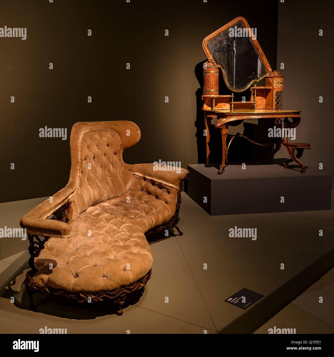 Chair made by Gaudí in the Gaudí exhibition at the MNAC in 2021 ...