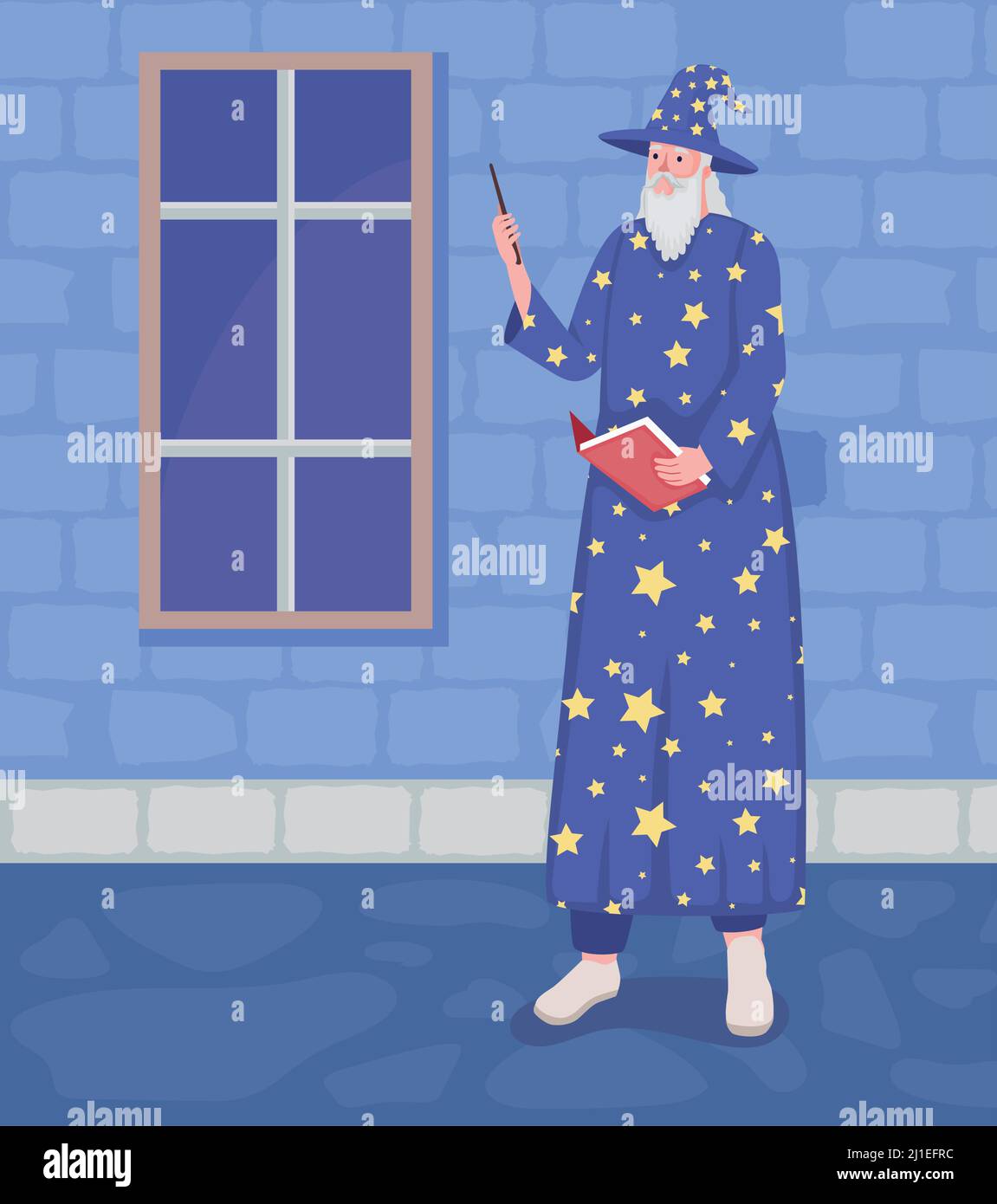 magician fairytale character scene Stock Vector Image & Art - Alamy