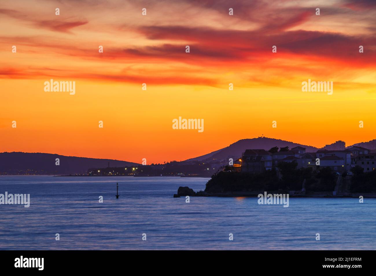 Stobrec historical village at sunset, part of the city of Split ...