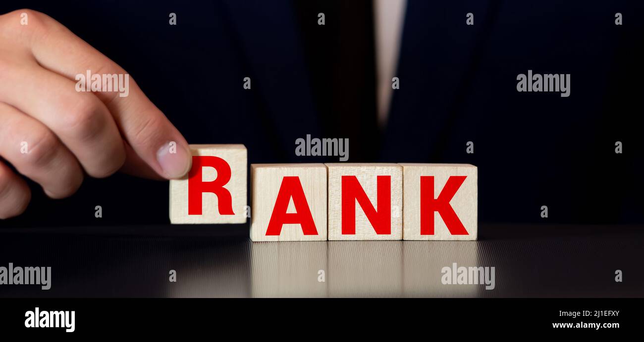 Word Rank written with wooden blocks, concept Stock Photo - Alamy