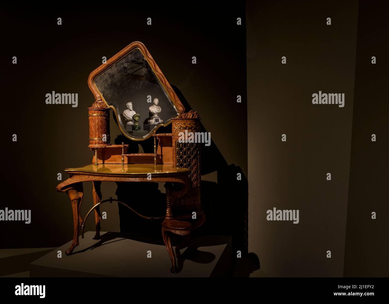 Dressing table made by Gaudí in the Gaudí exhibition at the MNAC museum ...