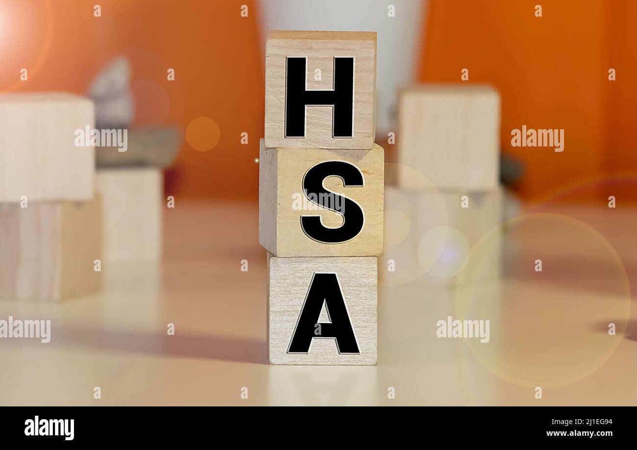 Health Savings Account HSA letters from wooden blocks Stock Photo - Alamy