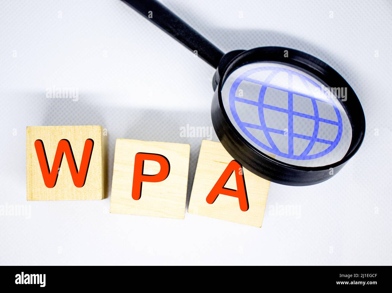 acronym wpa for Wi-Fi Protected Access concept represented by black and ...