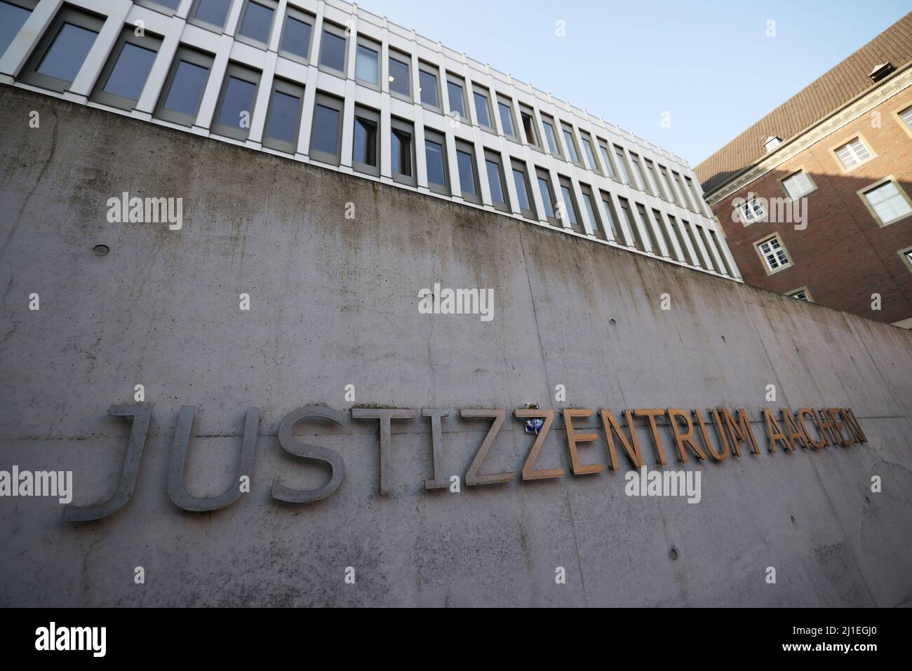 Aachen, Germany. 25th Mar, 2022. The justice center with district court ...