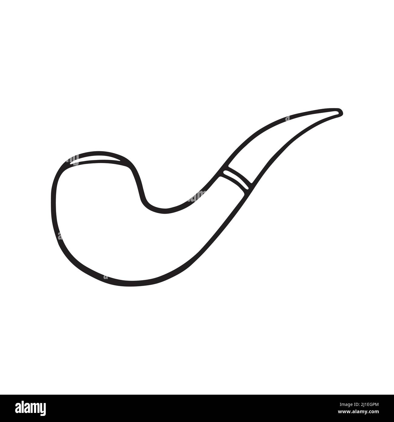 vector doodle icon smoking pipe, simple hand drawing. Sherlock ...